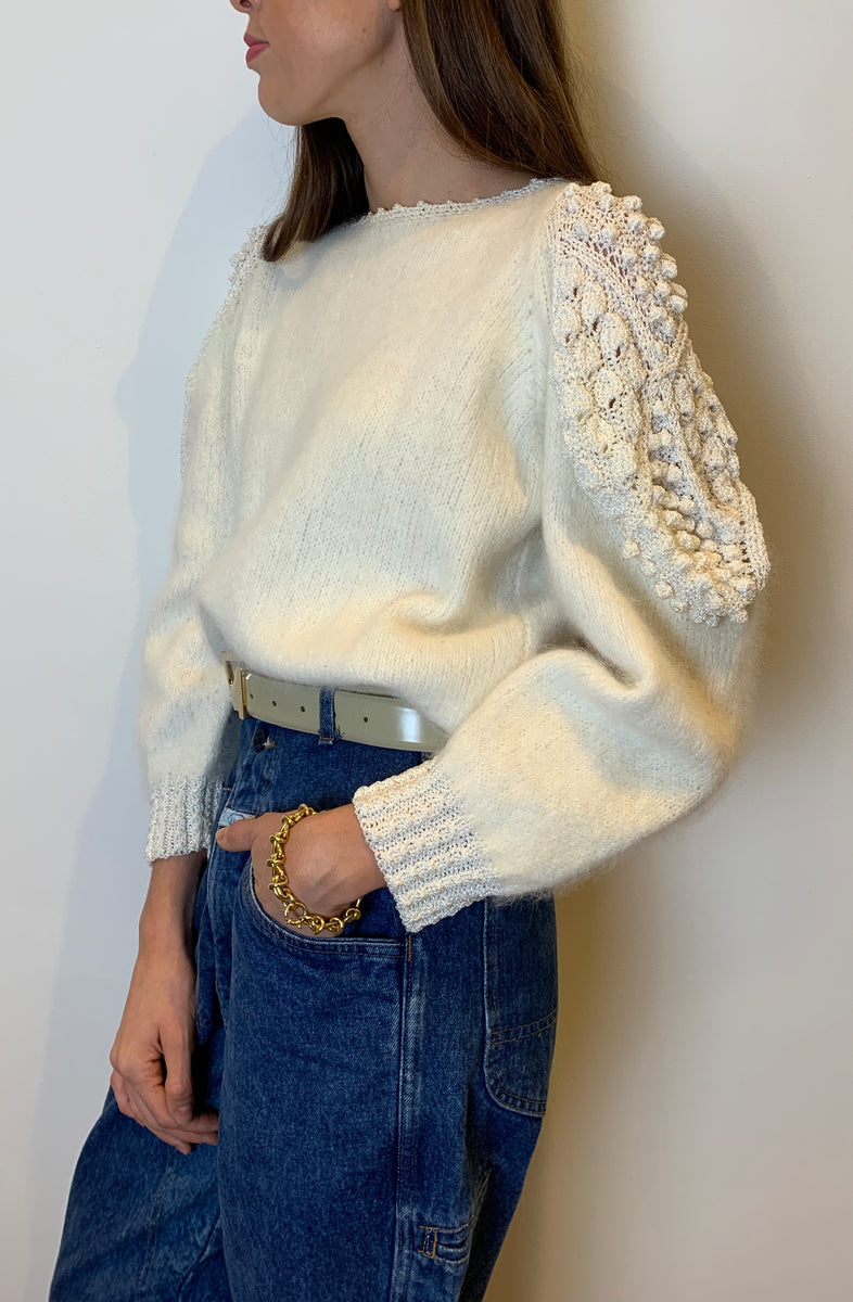 Vintage popcorn shoulder mohair jumper - – vintagesister.co.uk